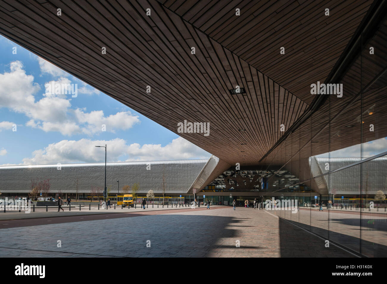 Lateral entrance to station showing wooden ceiling. Centraal Station ...