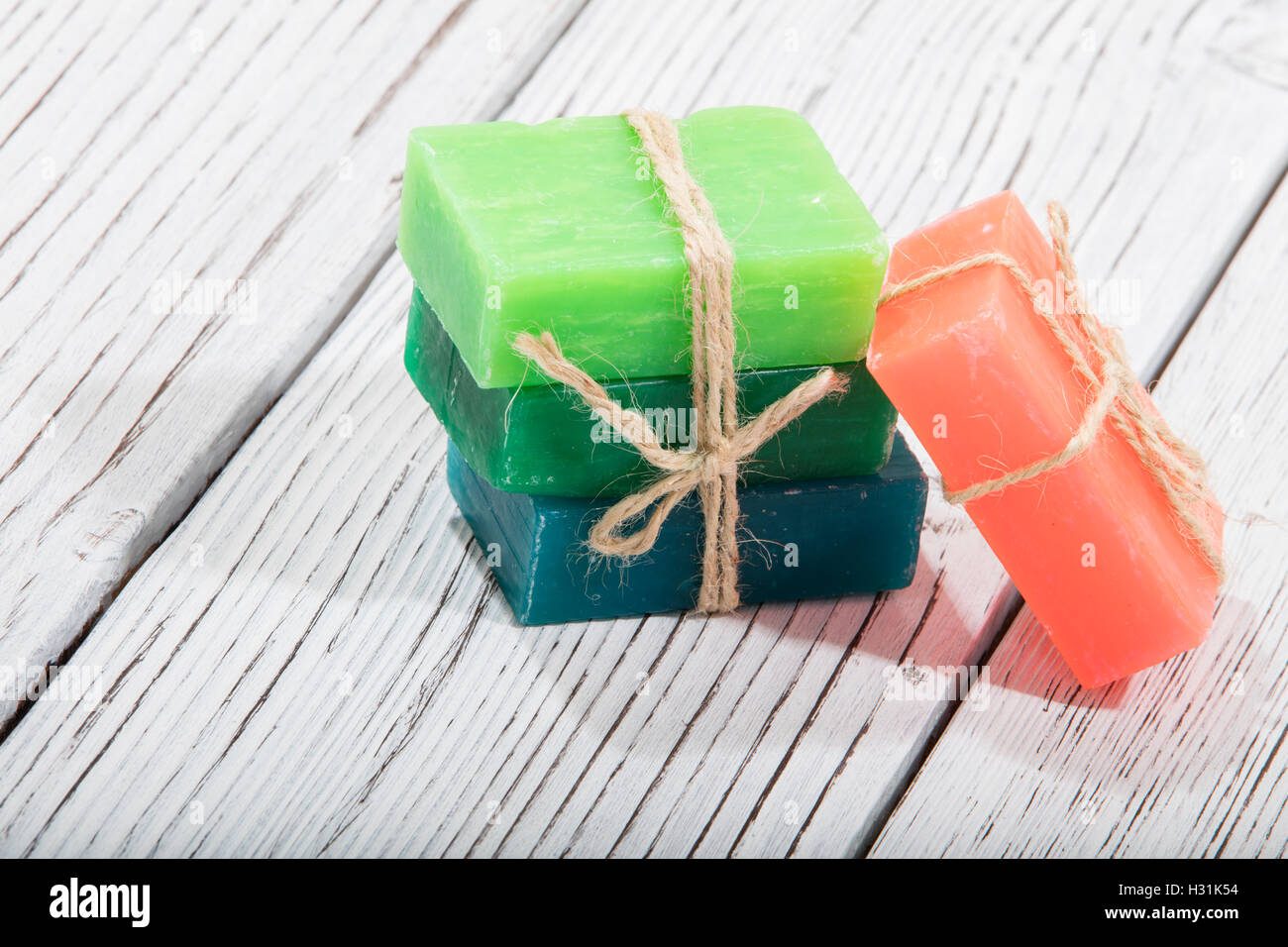 colorful natural herbal soaps Stock Photo - Alamy