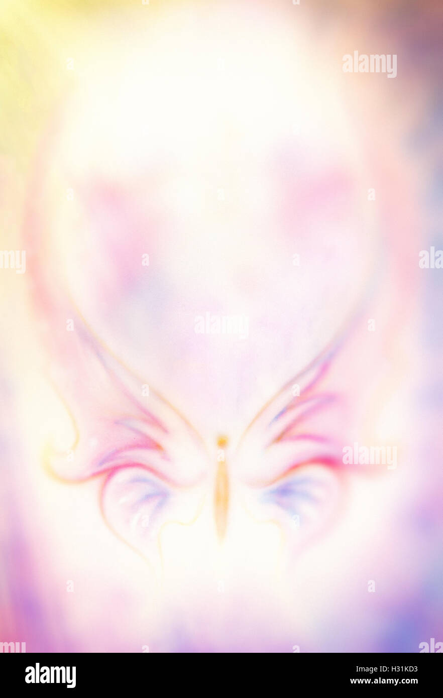 illustration of a color butterfly, color airbrush painting Stock Photo ...