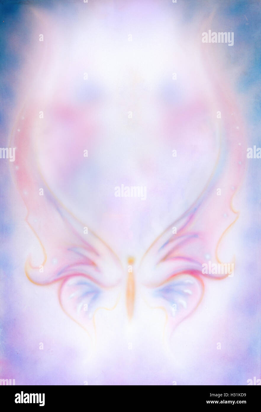 illustration of a color butterfly, color airbrush painting Stock Photo ...