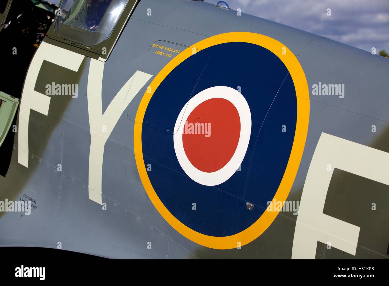 Spitfire at Dunkeswell airfield in Devon which appears in flying scenes ...