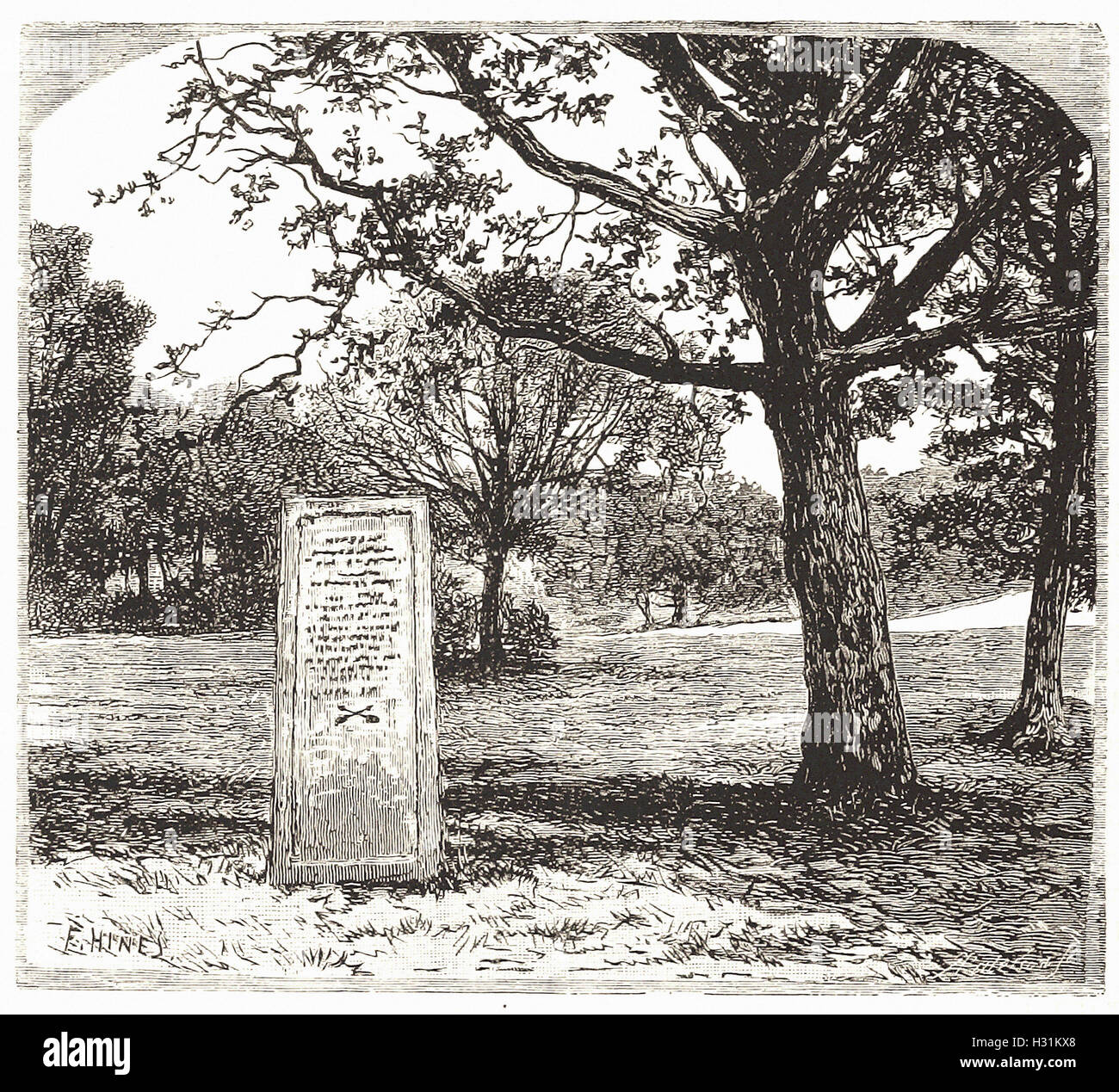 THE RUFUS STONE IN THE NEW FOREST - from 'Cassell's Illustrated ...