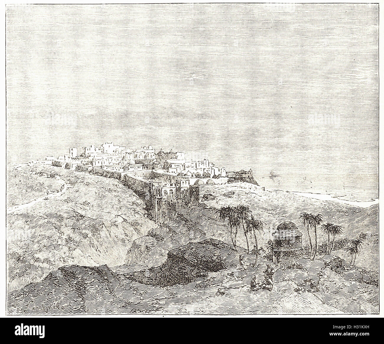 JAFFA - from 'Cassell's Illustrated Universal History' - 1882 Stock ...