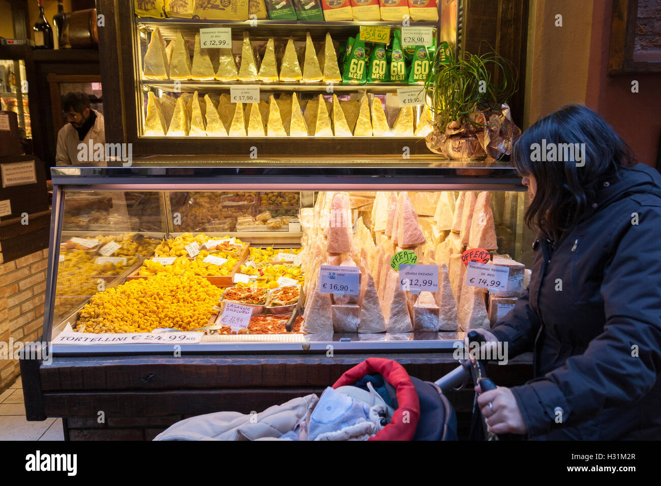 Pasta stall on Via Pescherie Vecchie in the historic Quadrilatero ...