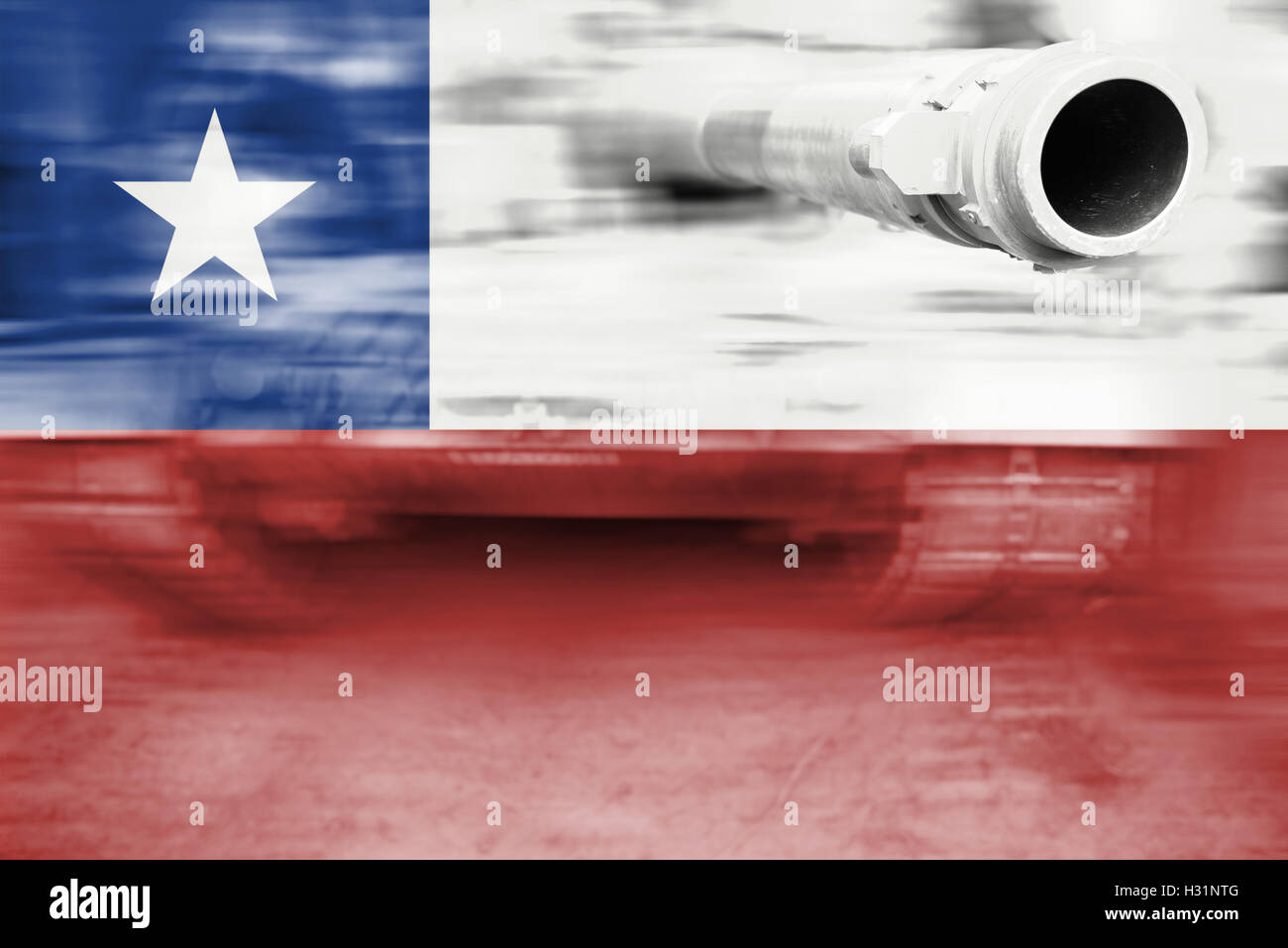 military strength theme, motion blur tank with Chile flag Stock Photo - Alamy