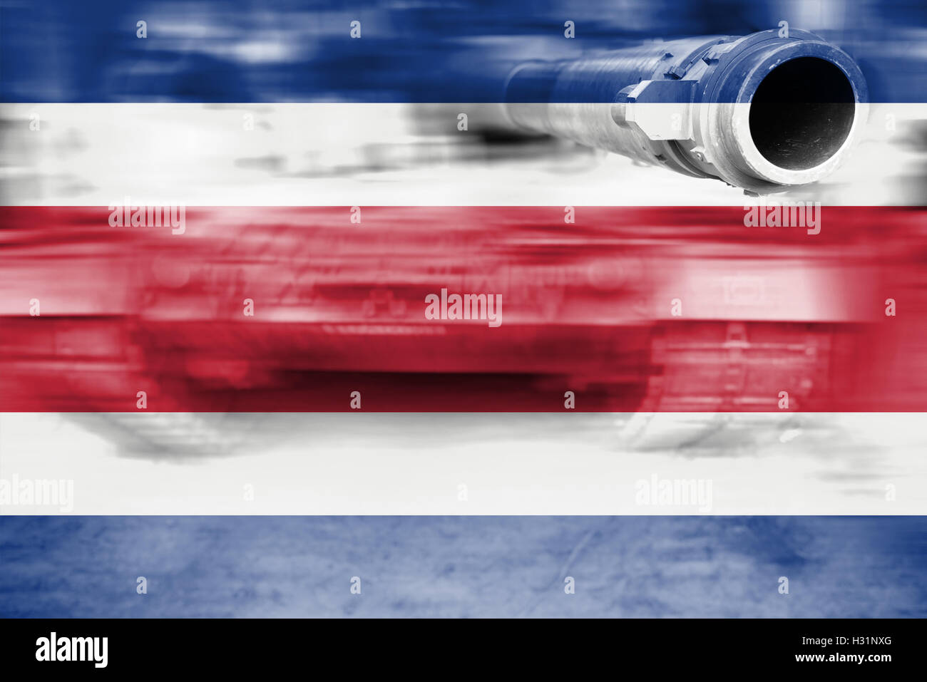 military strength theme, motion blur tank with Costa Rica flag Stock ...