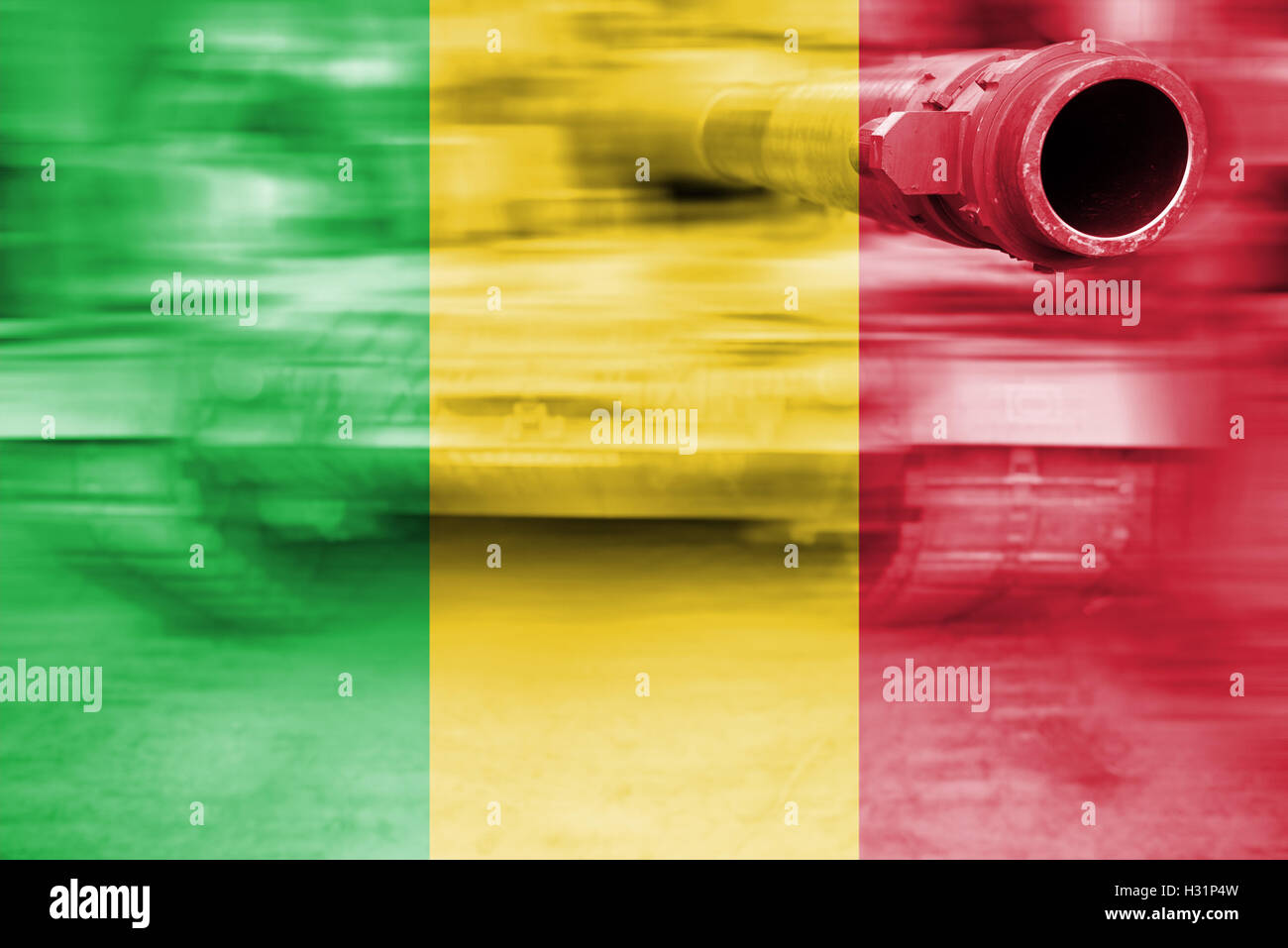 military strength theme, motion blur tank with Mali flag Stock Photo ...