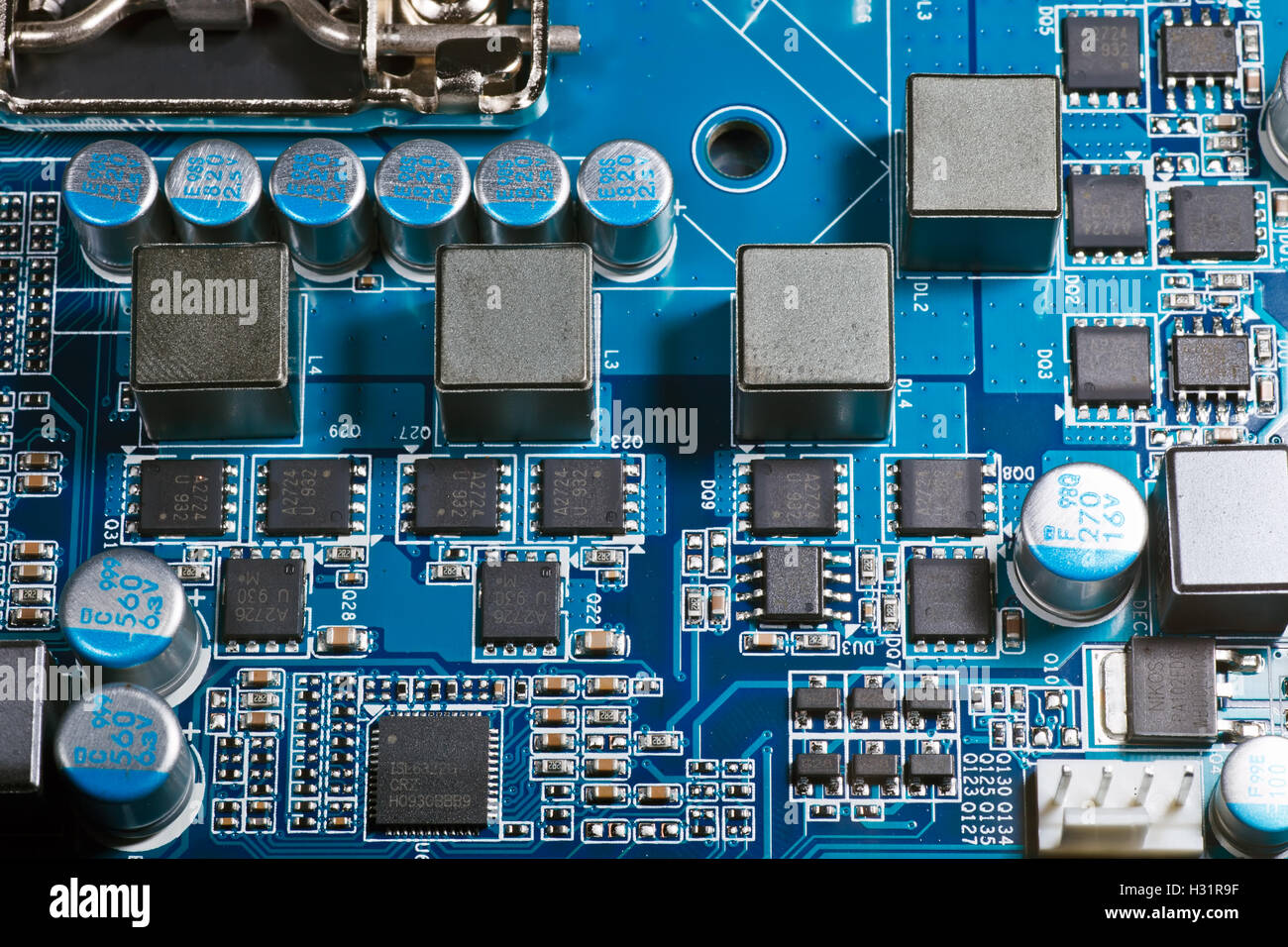 Elements of computer motherboard Stock Photo - Alamy