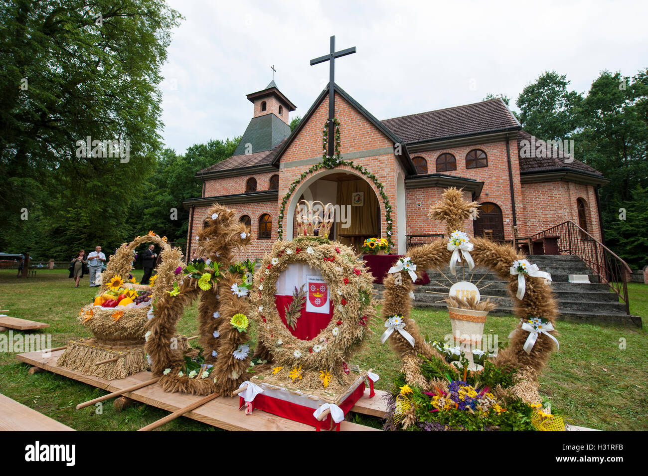 Roman-Catholic parish festival in a small chapel in Mazovia district of ...