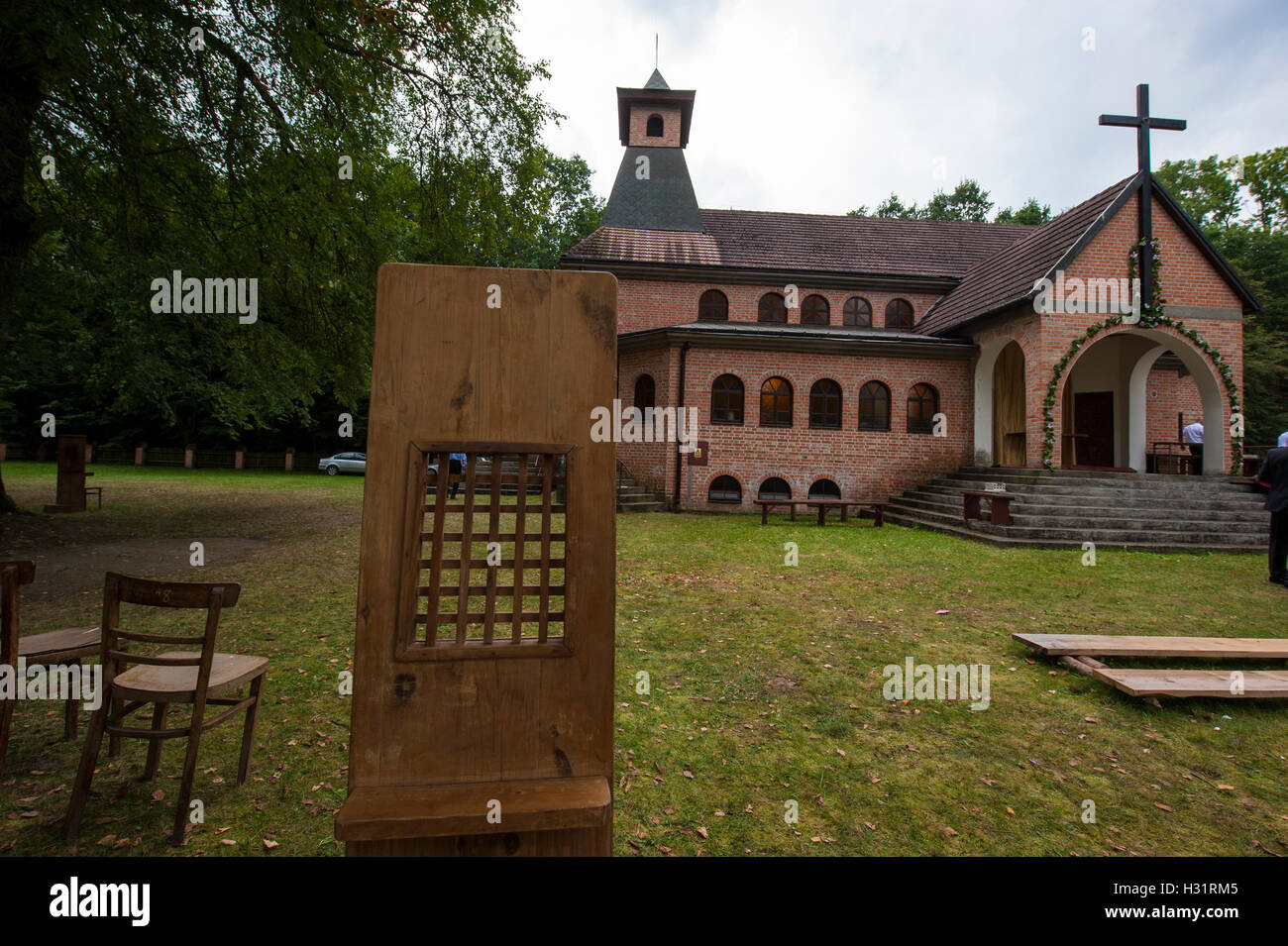 Roman-Catholic parish festival in a small chapel in Mazovia district of ...