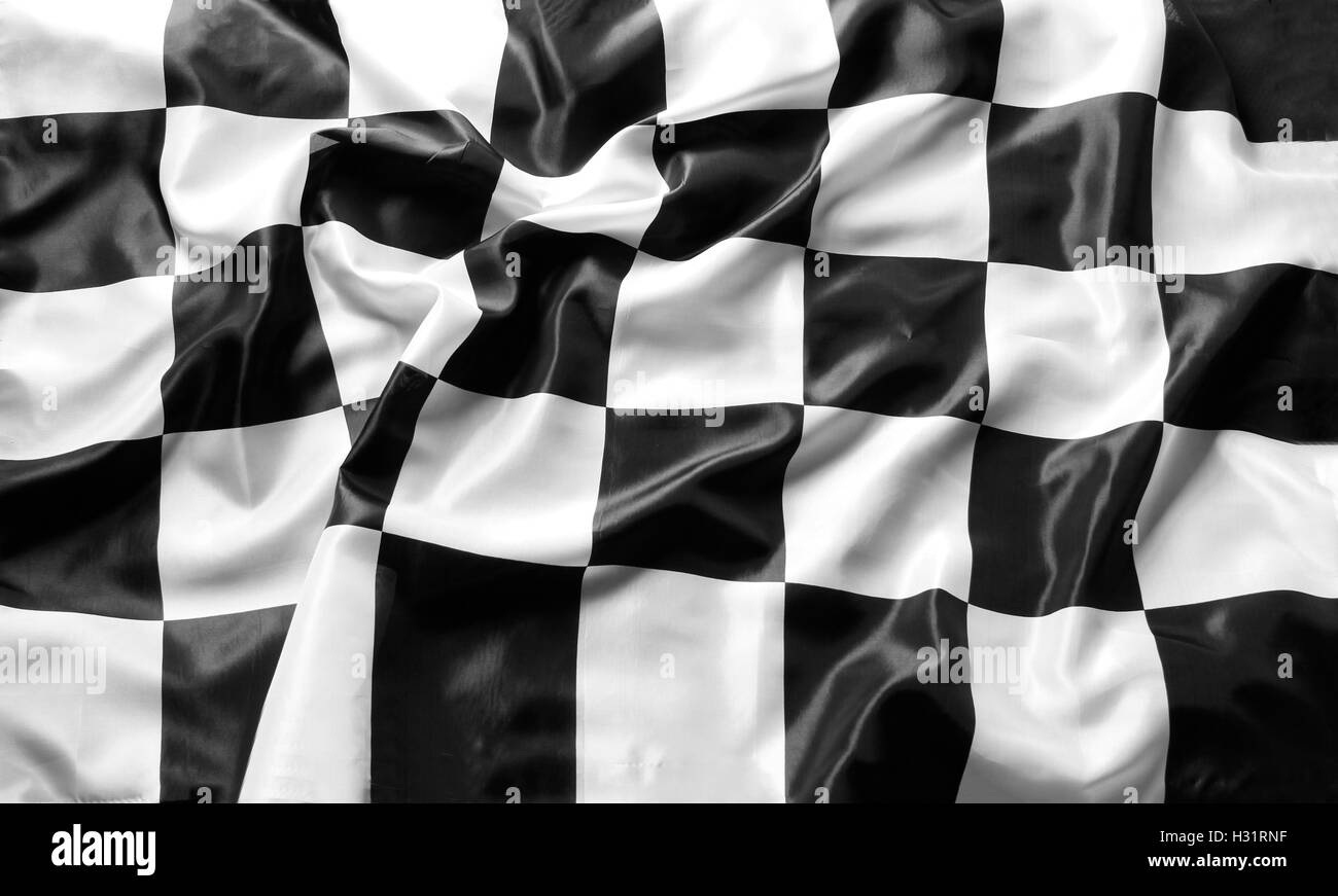 Checkered black and white flag Stock Photo - Alamy