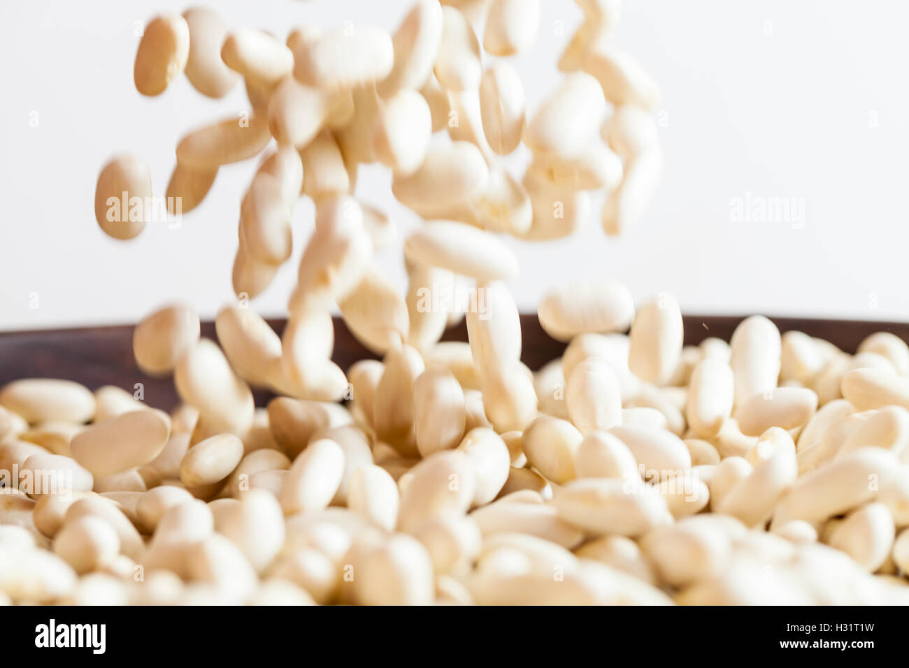 Dried Cannellini Beans Falling Stock Photo - Alamy