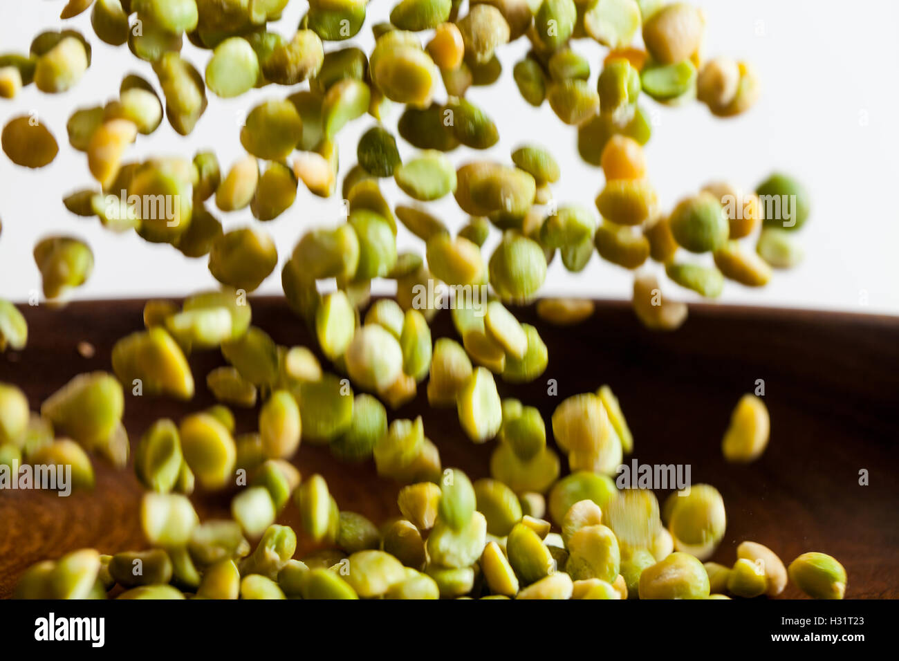 Green Split Peas Falling Stock Photo - Alamy