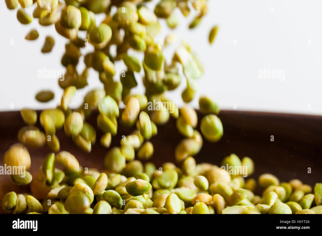 Green Split Peas Falling Stock Photo - Alamy
