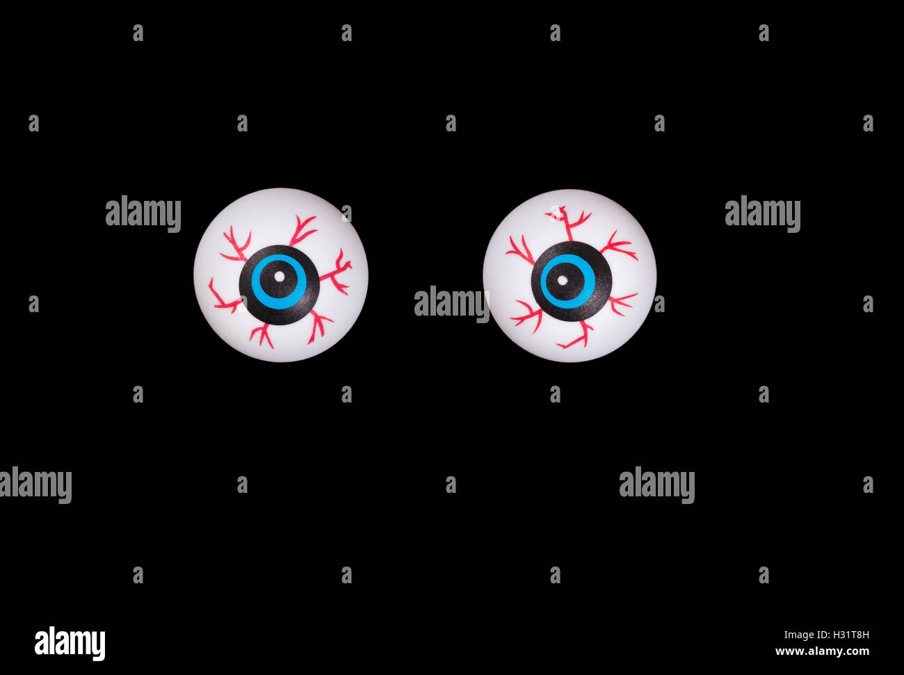 Scary eyeballs for Halloween season isolated on black background Stock ...