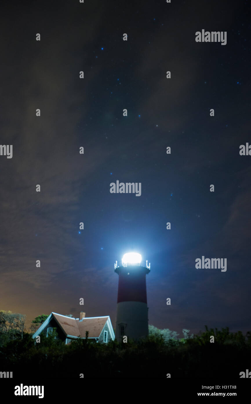 Nauset lighthouse night in cape hi-res stock photography and images - Alamy