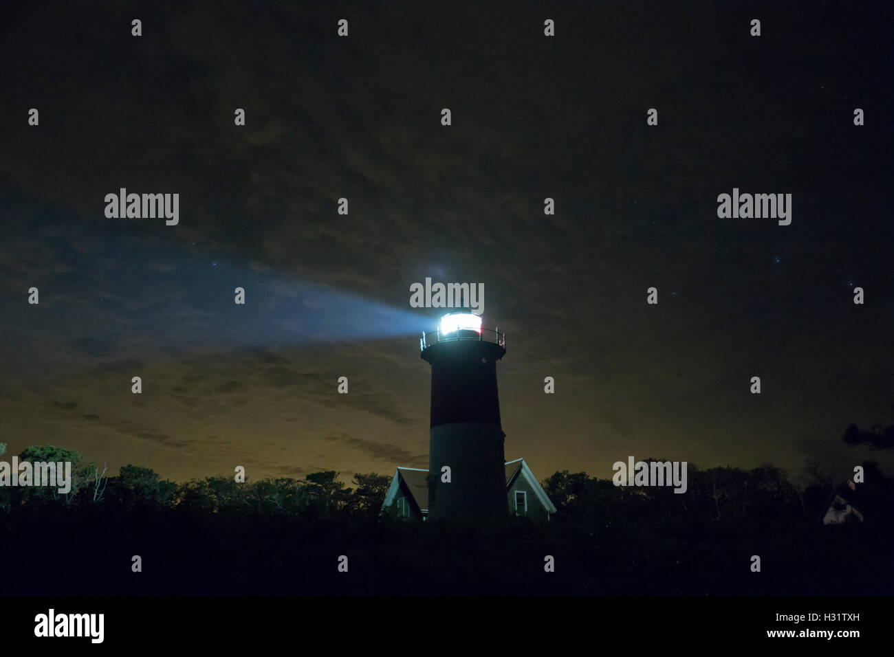 Nauset lighthouse night in cape hi-res stock photography and images - Alamy