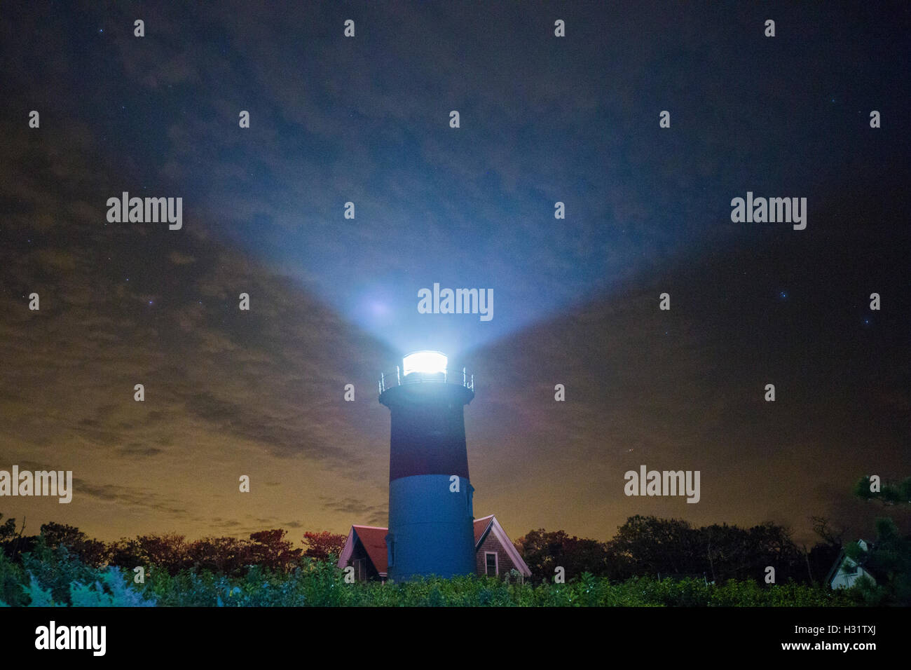 Nauset lighthouse night in cape hi-res stock photography and images - Alamy