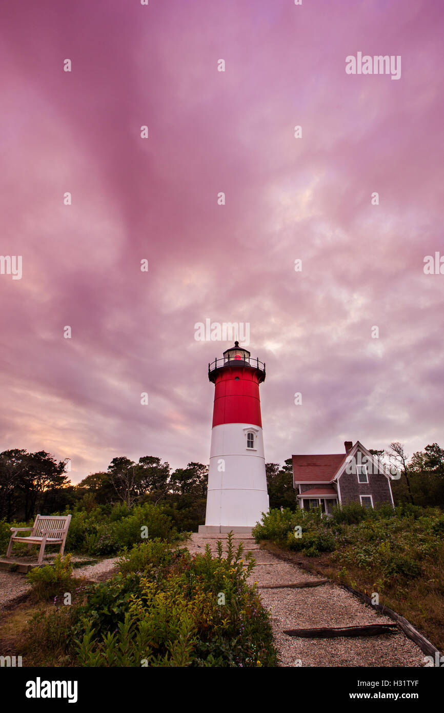 Nauset lighthouse night in cape hi-res stock photography and images - Alamy