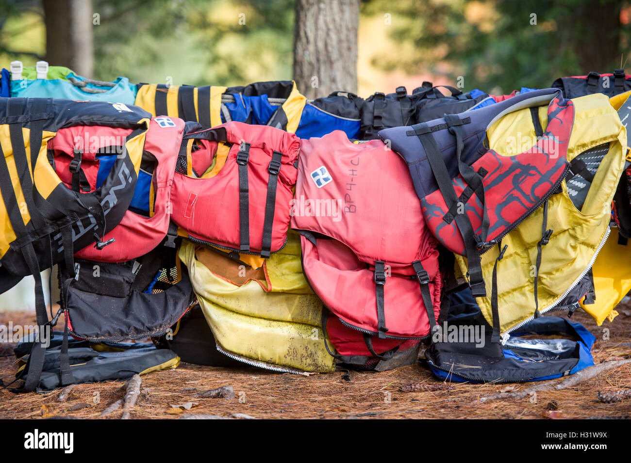 Life jackets hanging hi-res stock photography and images - Alamy