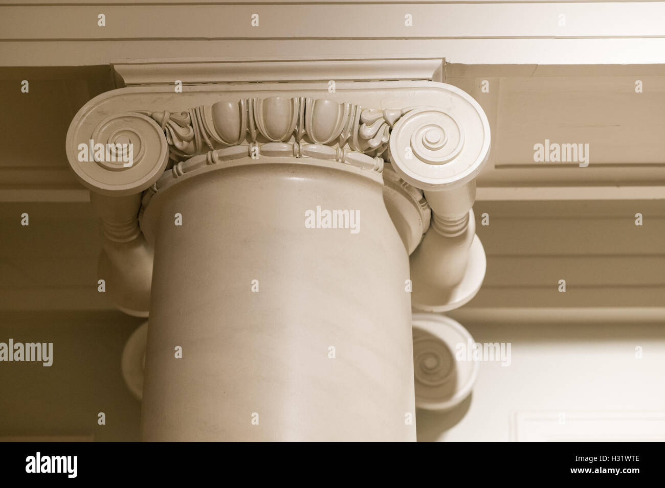 Detail of a column inside of the Baltimore Grand Hotel in Baltimore ...