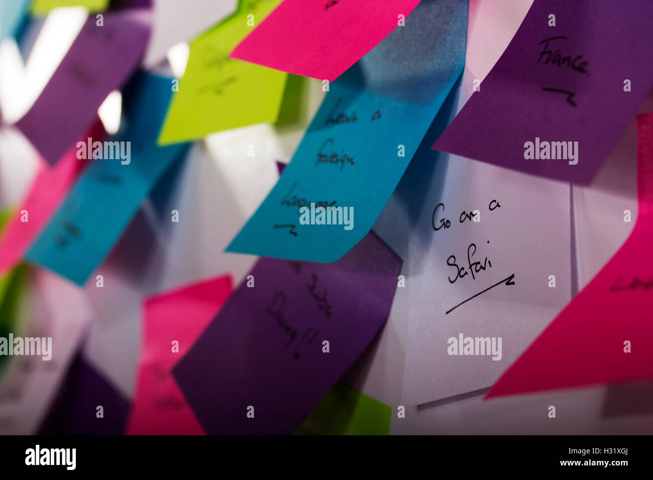 Colourful sticky notes with things to do Stock Photo - Alamy