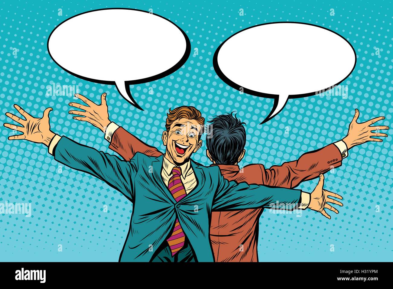 Cartoon illustration two friends hugging hi-res stock photography and ...