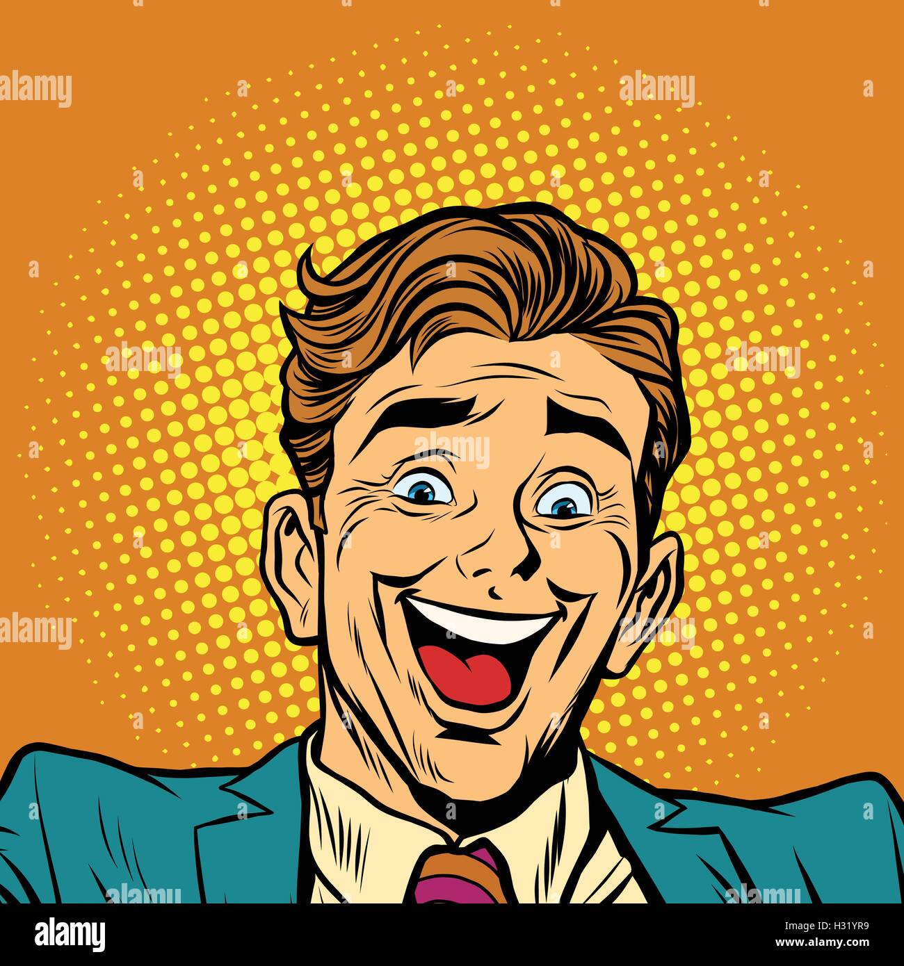 Happy adult super close up portrait Stock Vector Images - Alamy