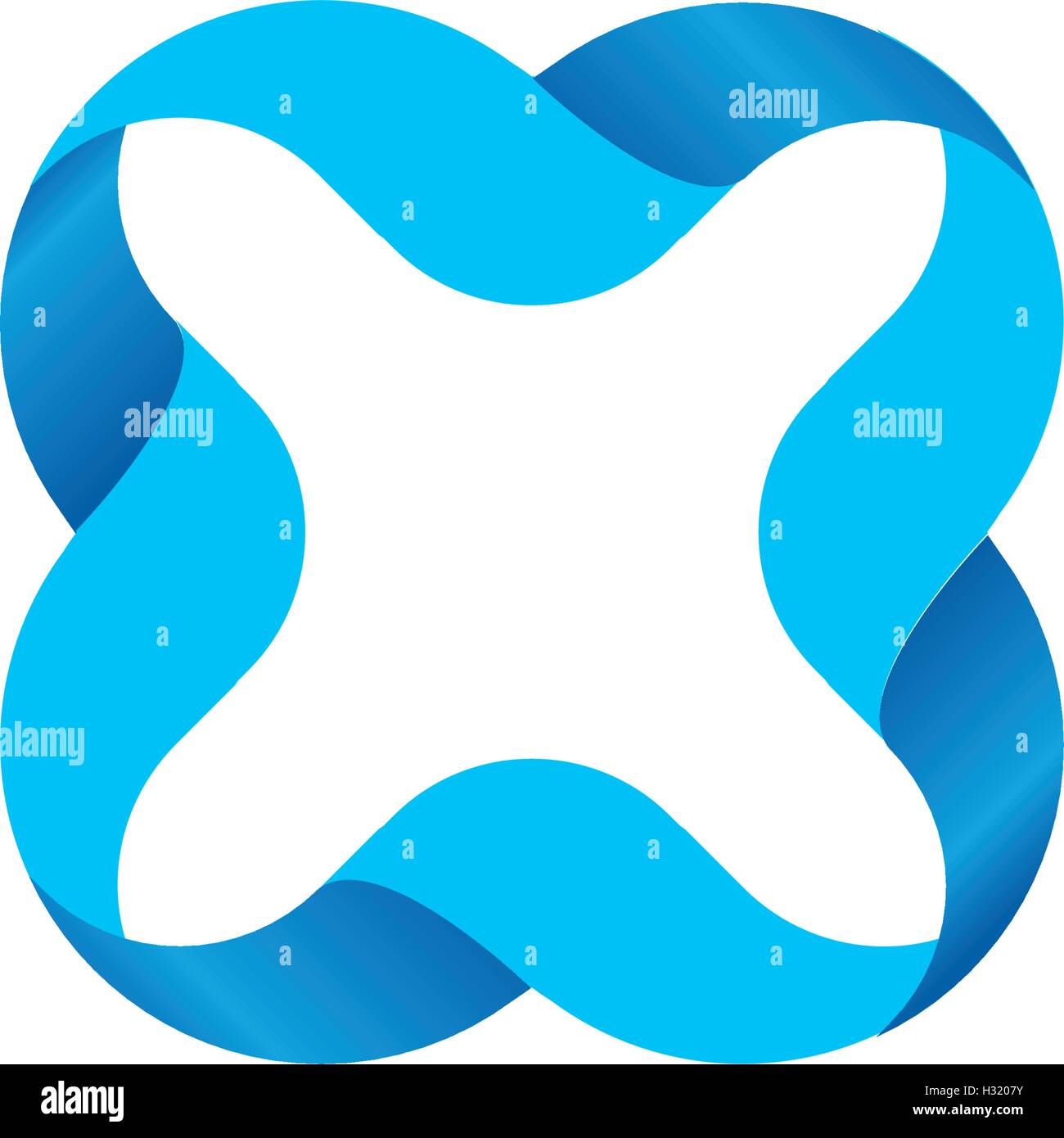 Isolated blue color outlined cross icon. Vector illustration ...