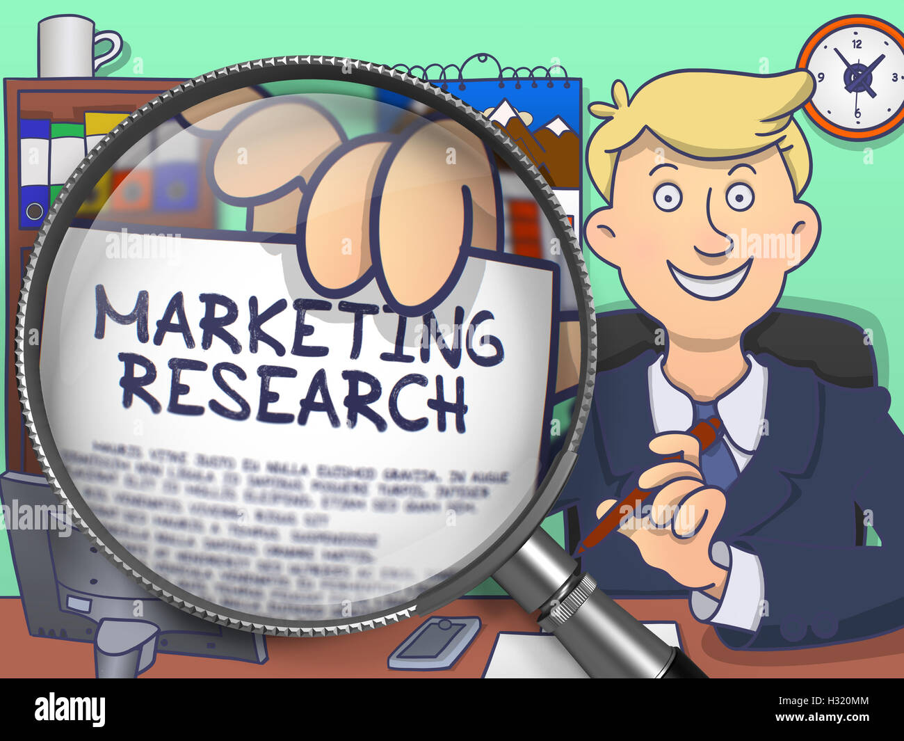 Marketing Research through Magnifying Glass. Doodle Concept Stock Photo ... Marketing Research through Magnifying Glass. Doodle Concept Stock Photo ...