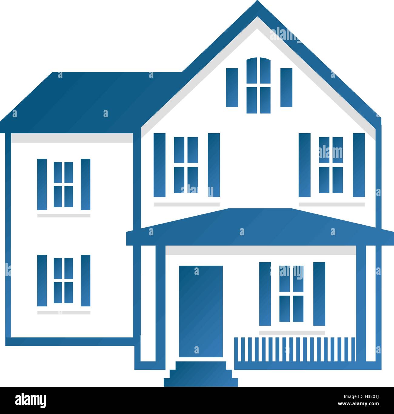 Isolated abstract blue color house contour logo. Real estate building ...