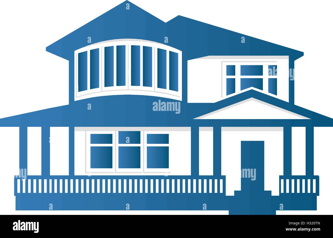 Isolated abstract blue color house contour logo. Real estate building ...