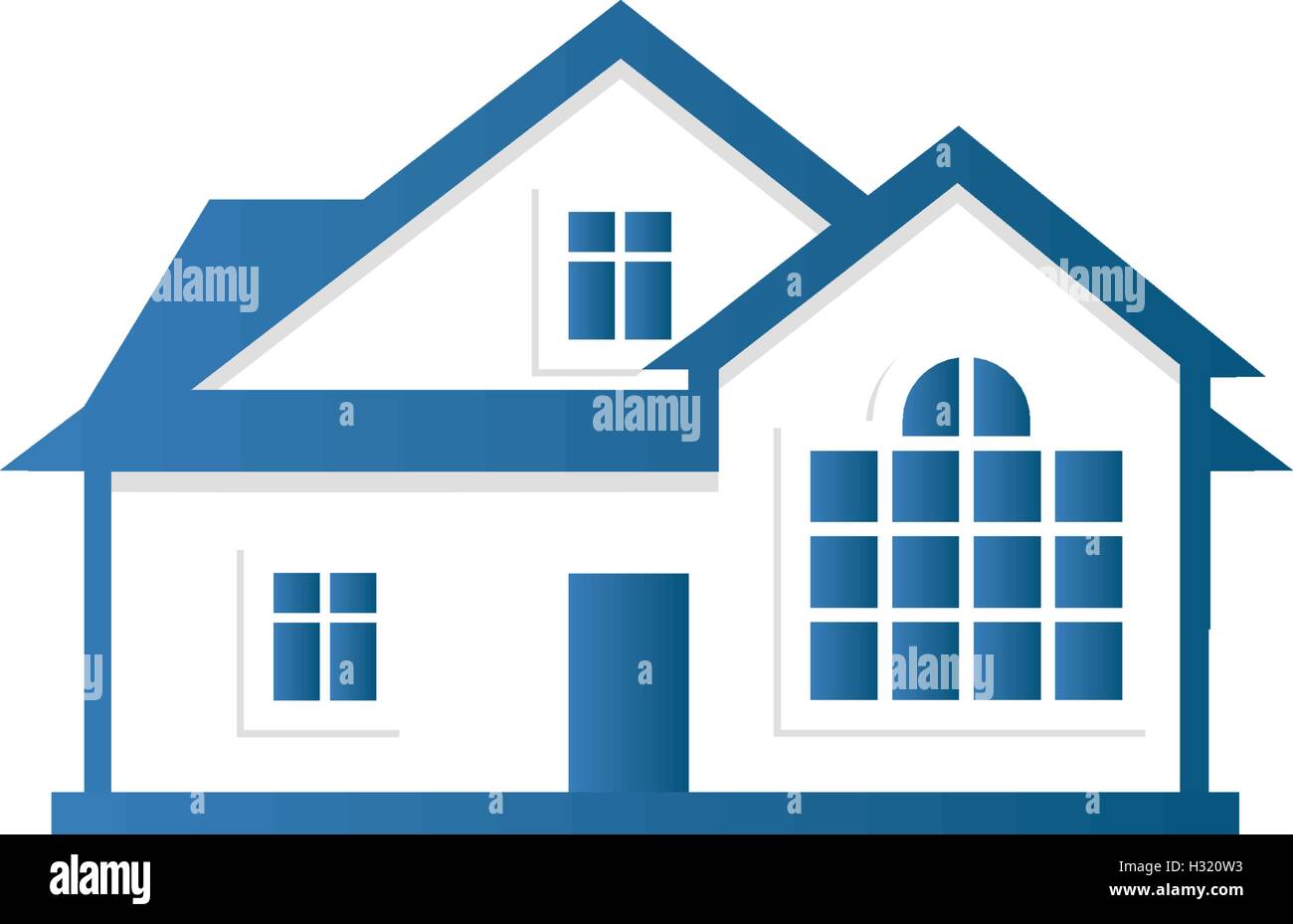 Isolated abstract blue color house contour logo. Real estate building ...