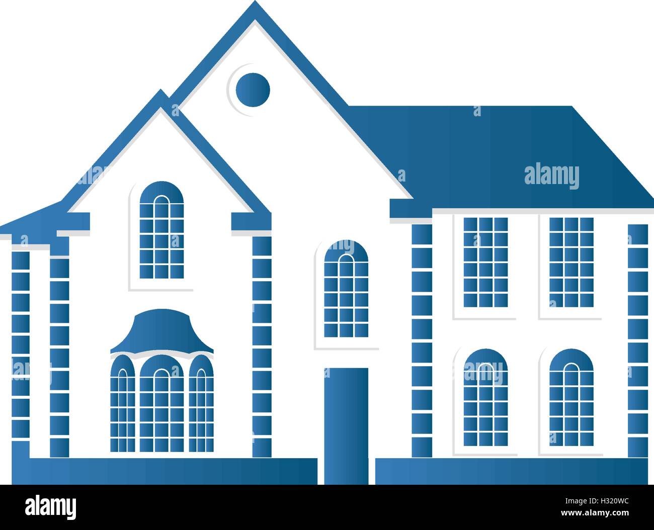 Isolated abstract blue color house contour logo. Real estate building ...