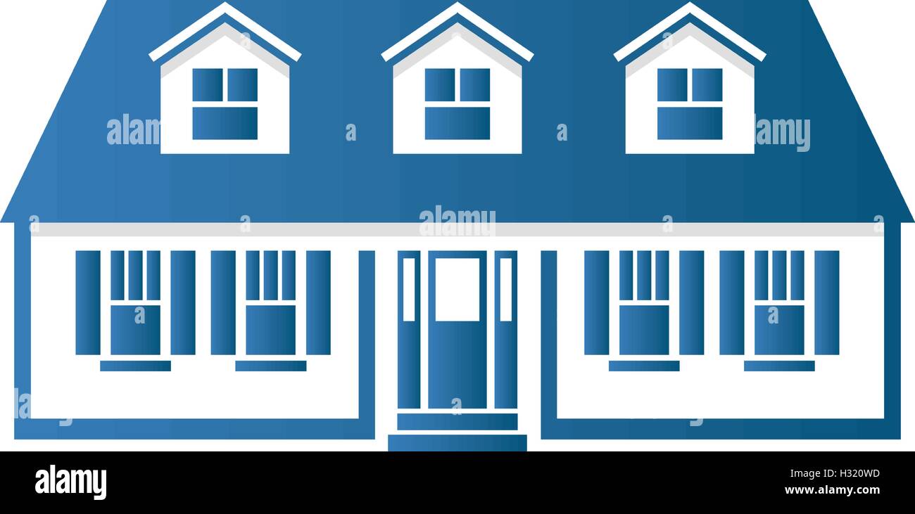 Isolated abstract blue color house contour logo. Real estate building ...