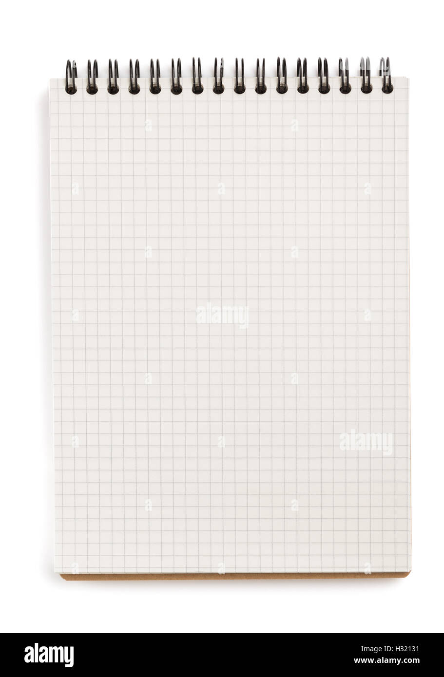 checked notebook isolated on white background Stock Photo - Alamy