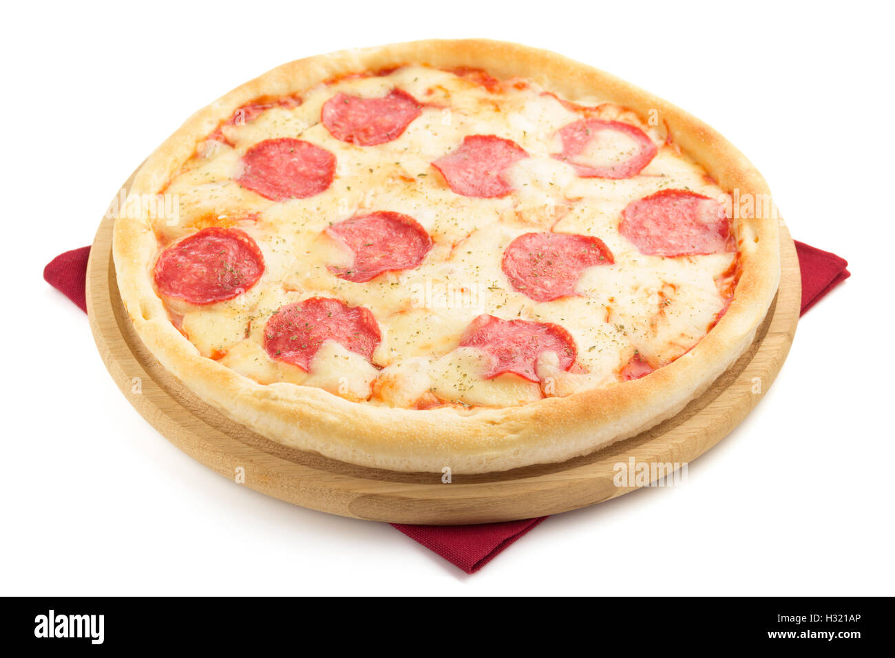 pepperoni pizza isolated on white background Stock Photo - Alamy