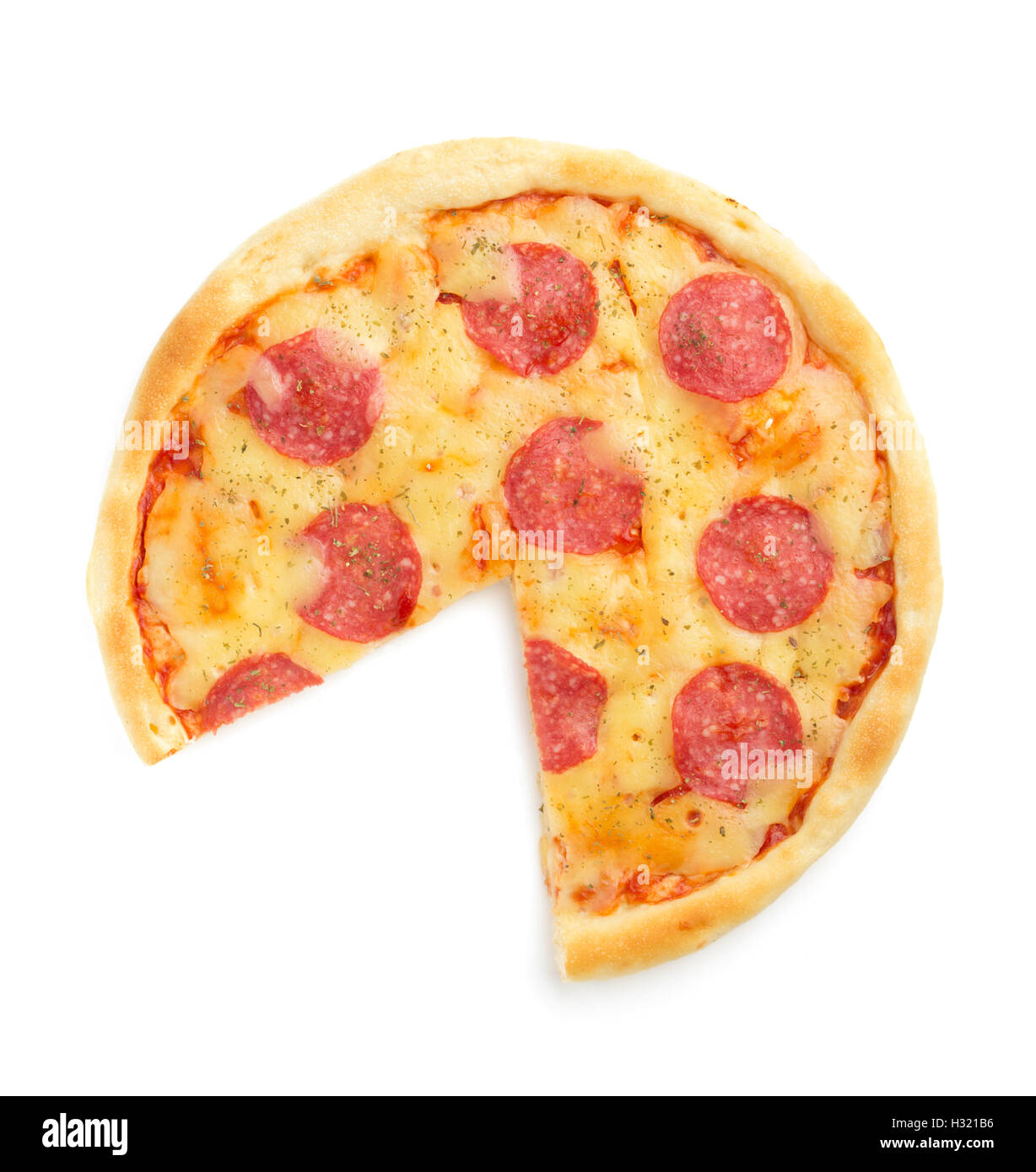 pepperoni pizza isolated on white background Stock Photo - Alamy