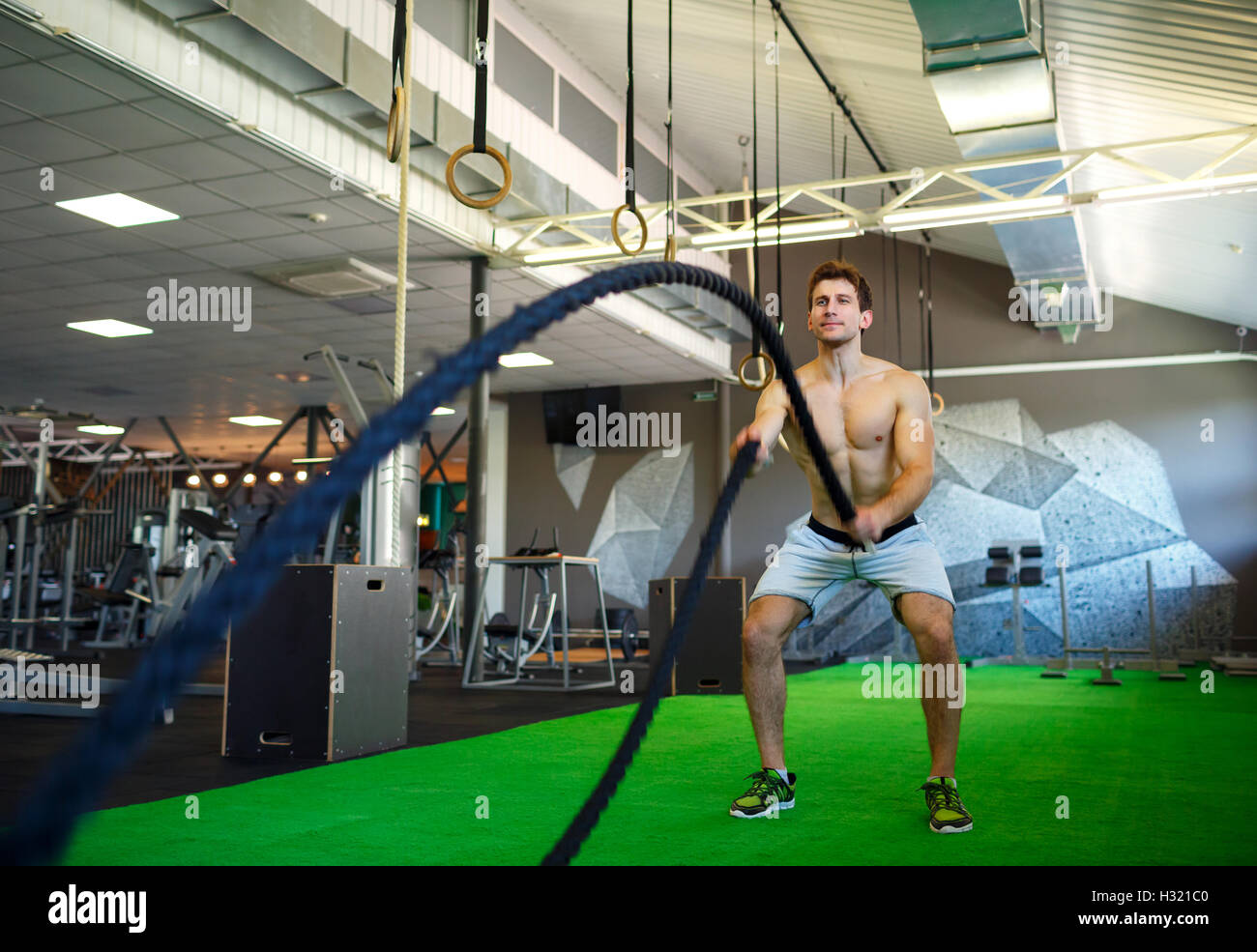 Battle rope workout hi-res stock photography and images - Alamy