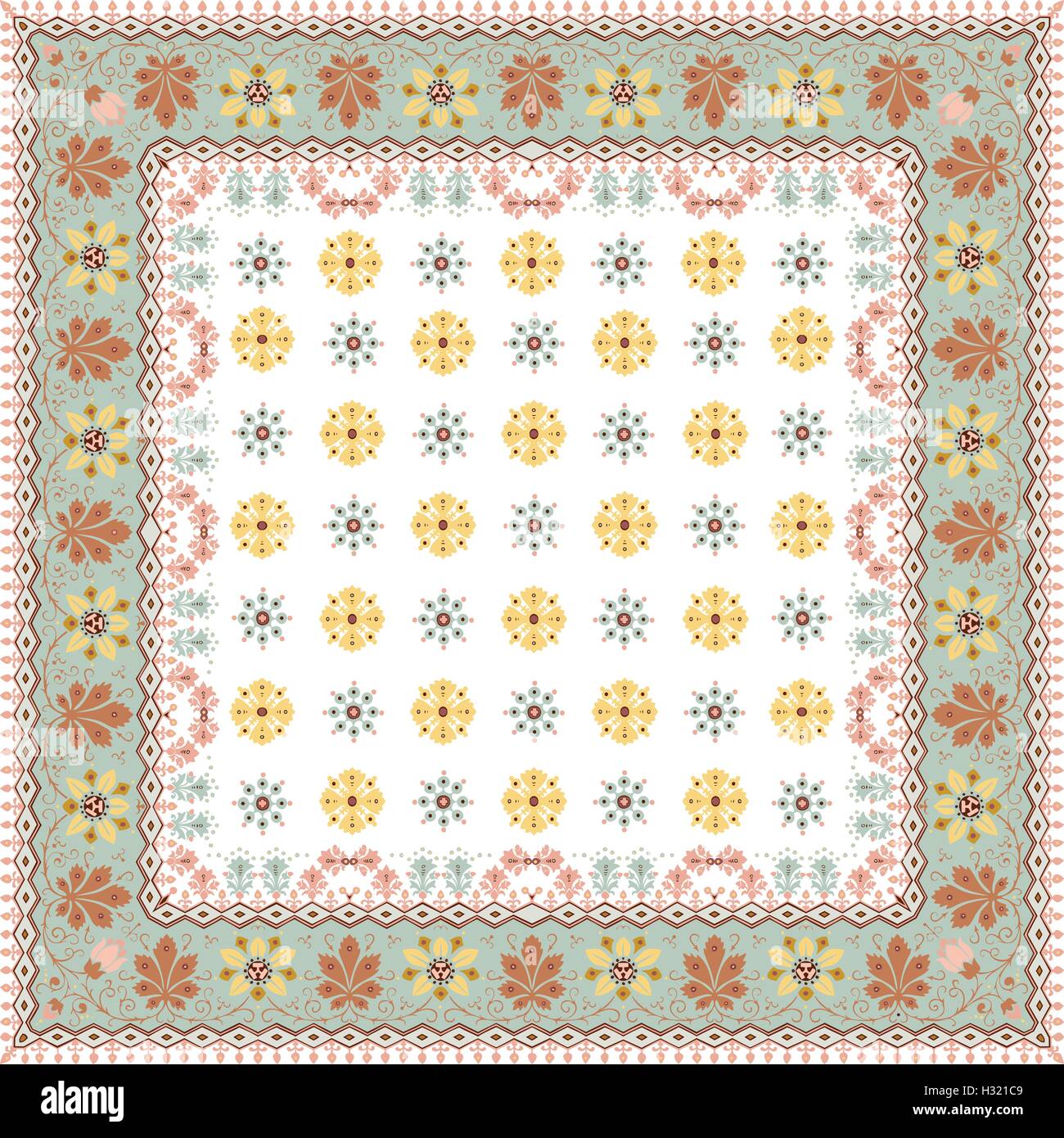 Vector abstract ethnic shawl floral pattern design for background or ...