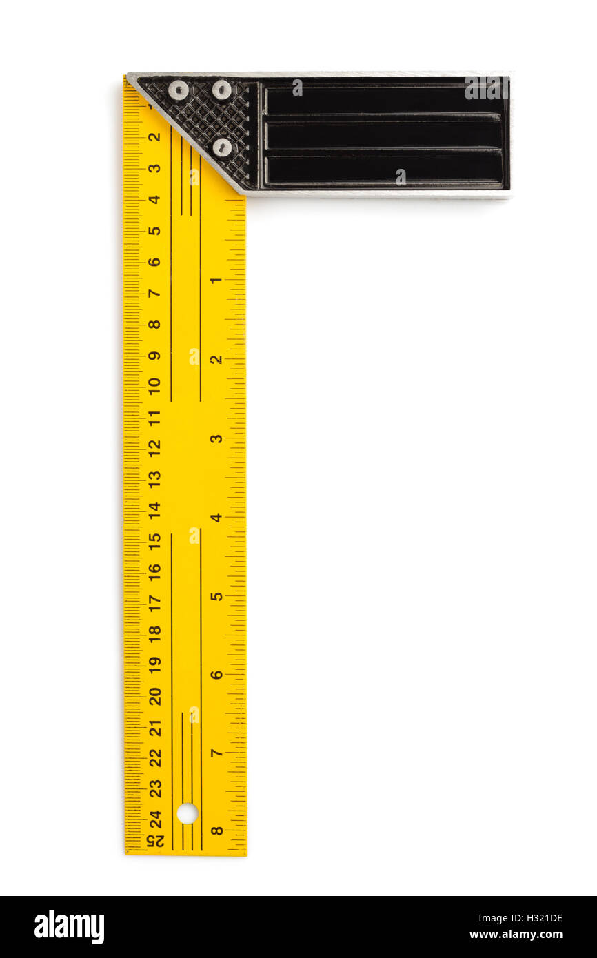 ruler set square isolated on white background Stock Photo - Alamy