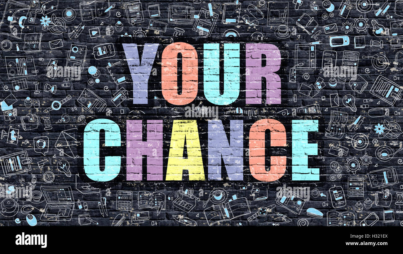 Your Chance in Multicolor. Doodle Design Stock Photo - Alamy