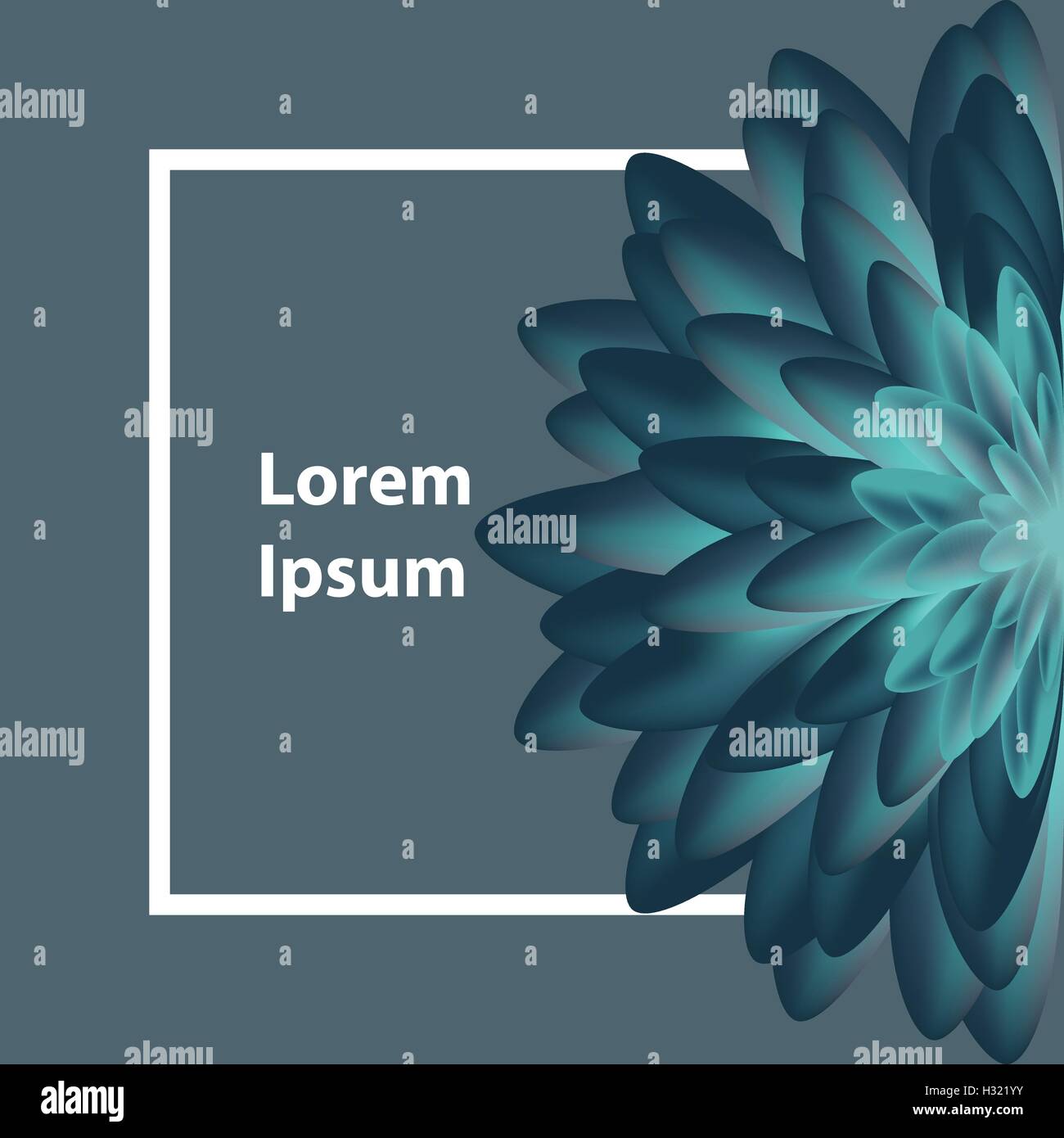 Typographical Background With flower. Square stroke poster. Text ...