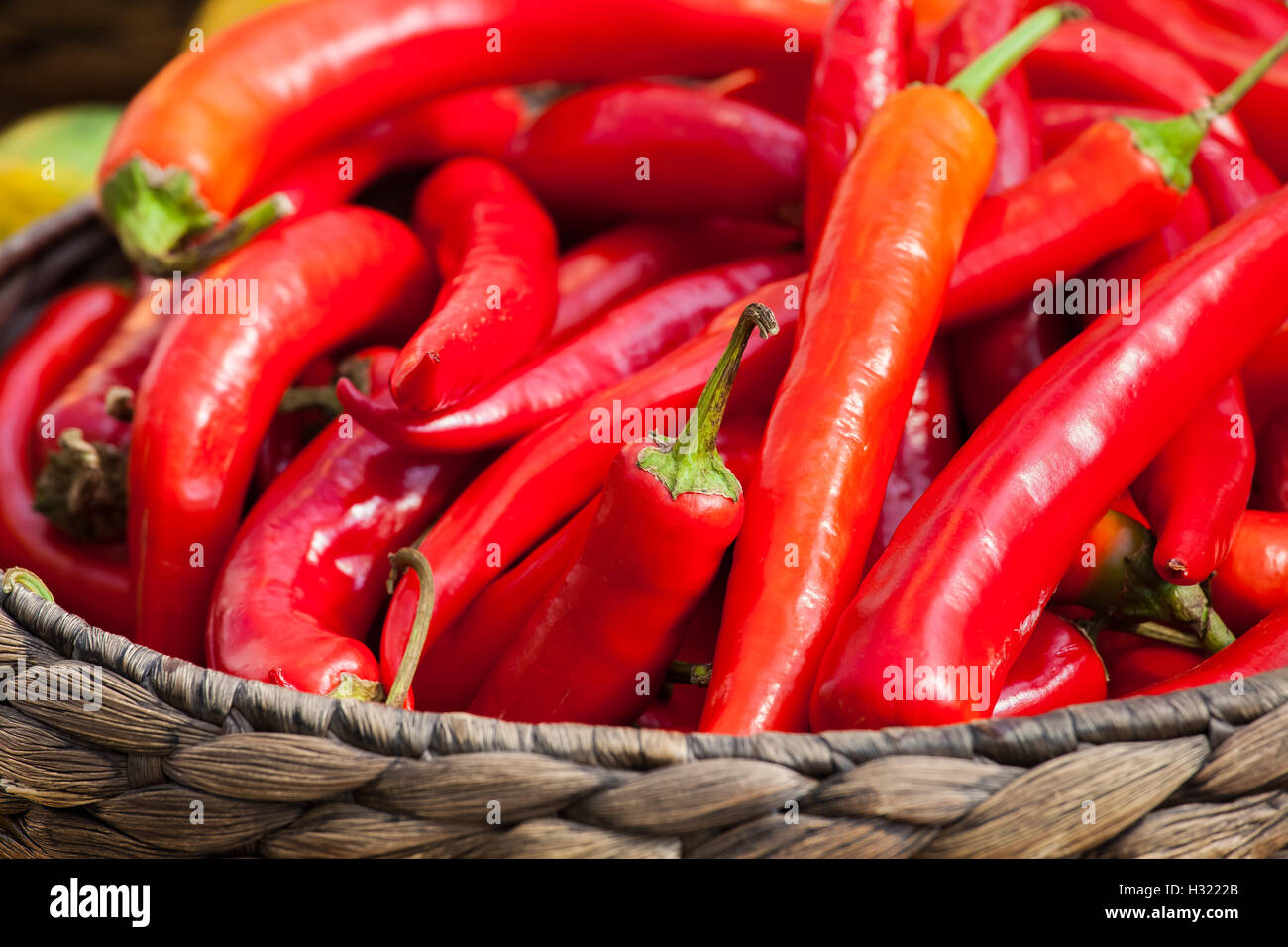Small red chili peppers Stock Photo - Alamy