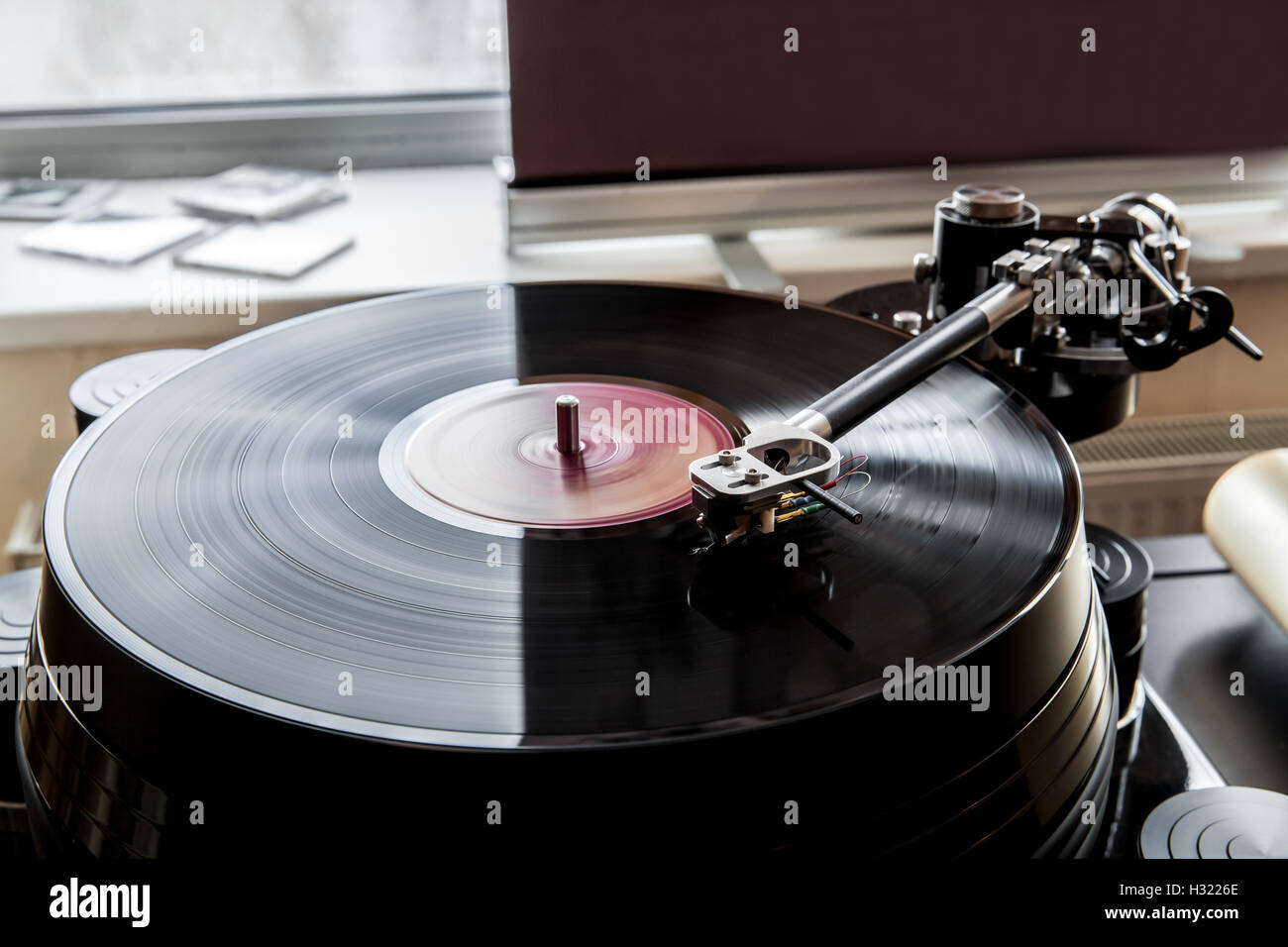 Retro Vinyl player Stock Photo - Alamy