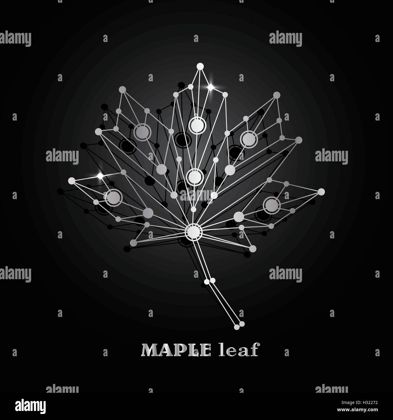Silver vector maple leaf Stock Vector Image & Art - Alamy