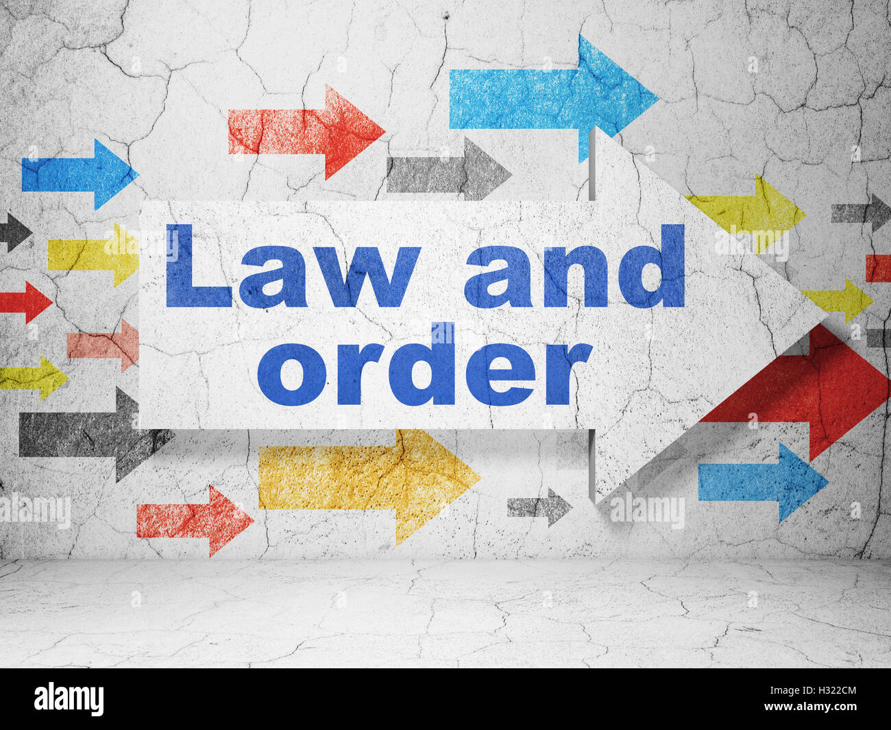 Law concept: arrow with Law And Order on grunge wall background Stock ...