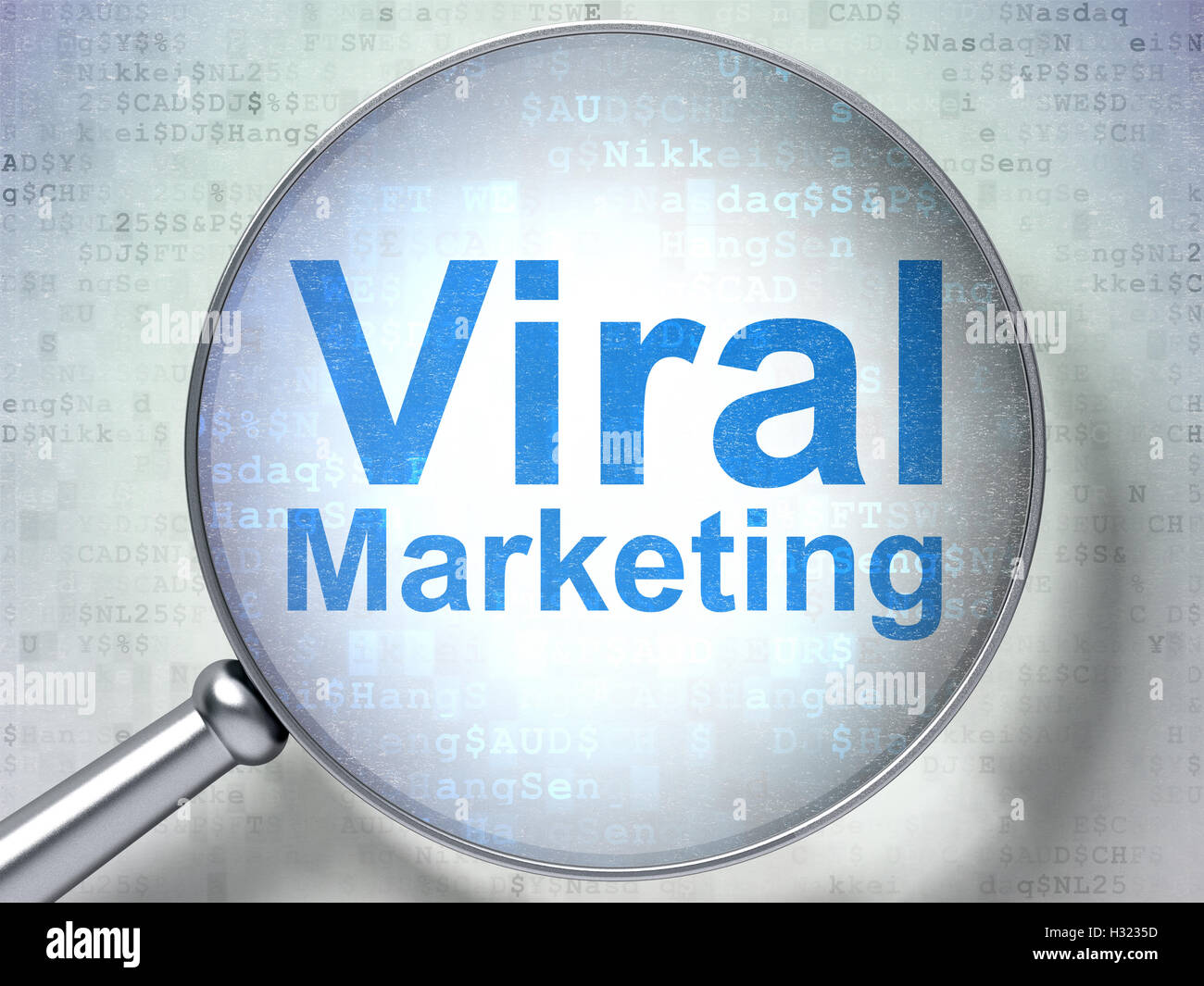 Advertising concept: Viral Marketing with optical glass Stock Photo - Alamy