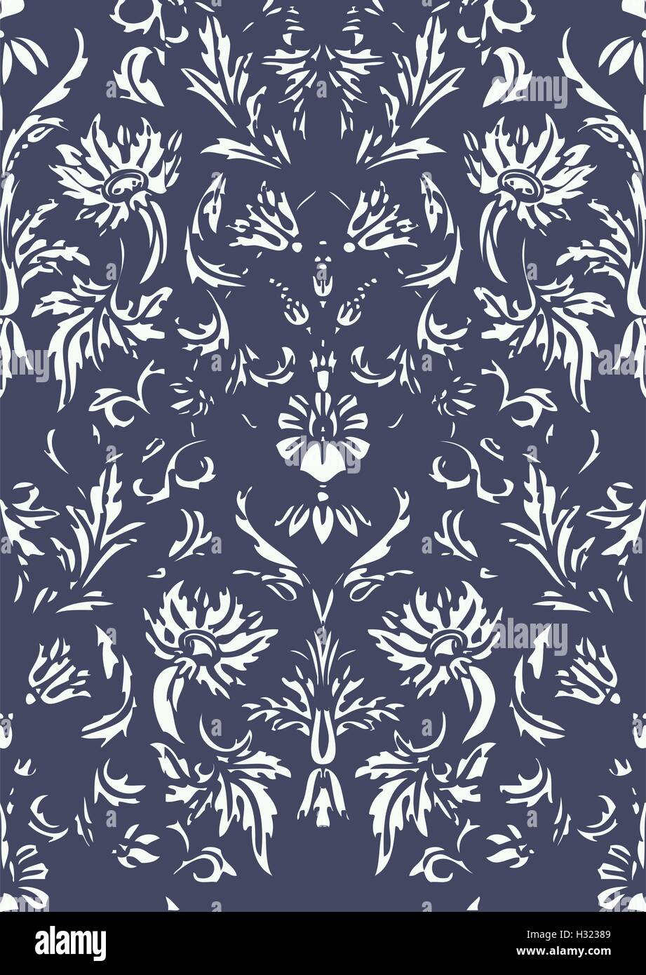 Seamless floral damask background vector Stock Vector Image & Art - Alamy