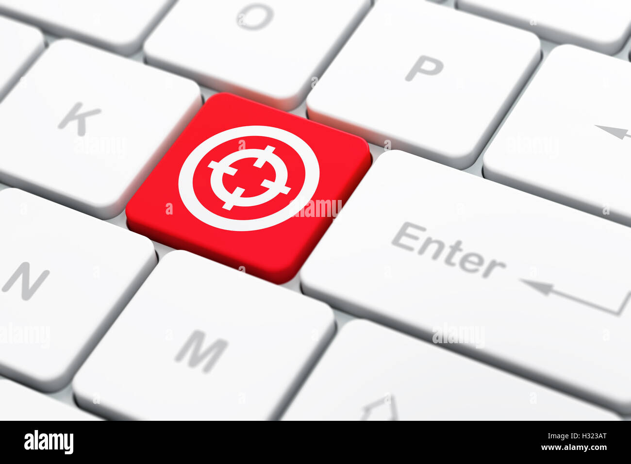 Finance concept: Target on computer keyboard background Stock Photo - Alamy